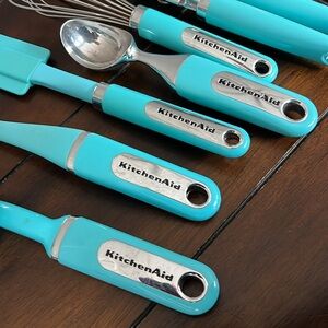 KitchenAid | Kitchen | Lot Of 9 Kitchenaid Kitchen Utensils Aqua Teal ...